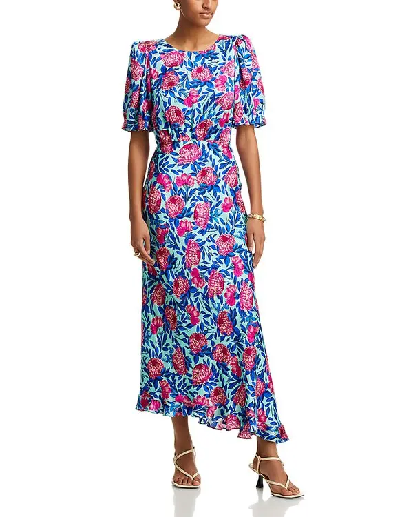 Saloni Vida D Silk Dress - Paeonia Fuchsia