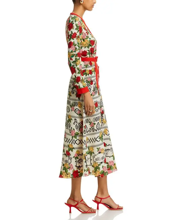Saloni Leah Silk Belted Dress - Lantana Riviera Placemeny