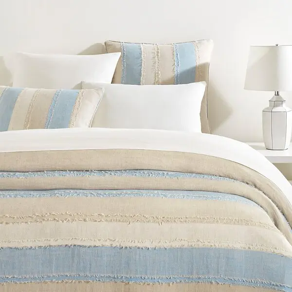 ANNIE SELKE Moon Hills Linen Duvet Cover, King - Lapis
