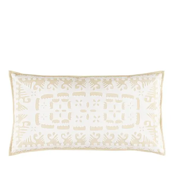 ANNIE SELKE Knight Wood Cutwork King Sham - Natural