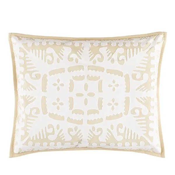 ANNIE SELKE Knight Wood Cutwork Standard Sham - Natural