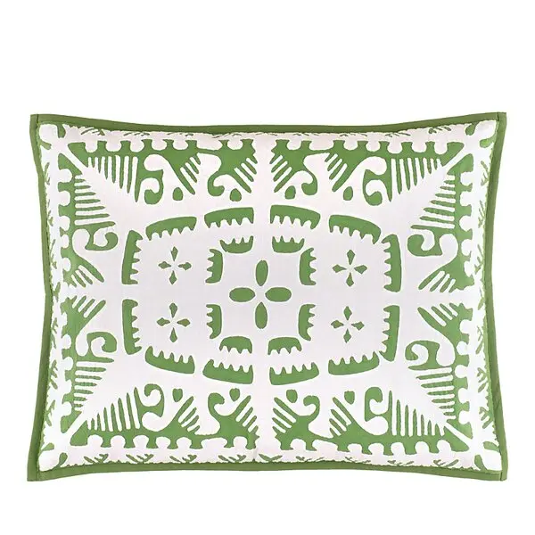 ANNIE SELKE Knight Wood Cutwork Standard Sham - Olive