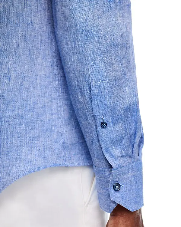 MAURIZIO BALDASSARI Linen Sport Shirt - Dark Blue
