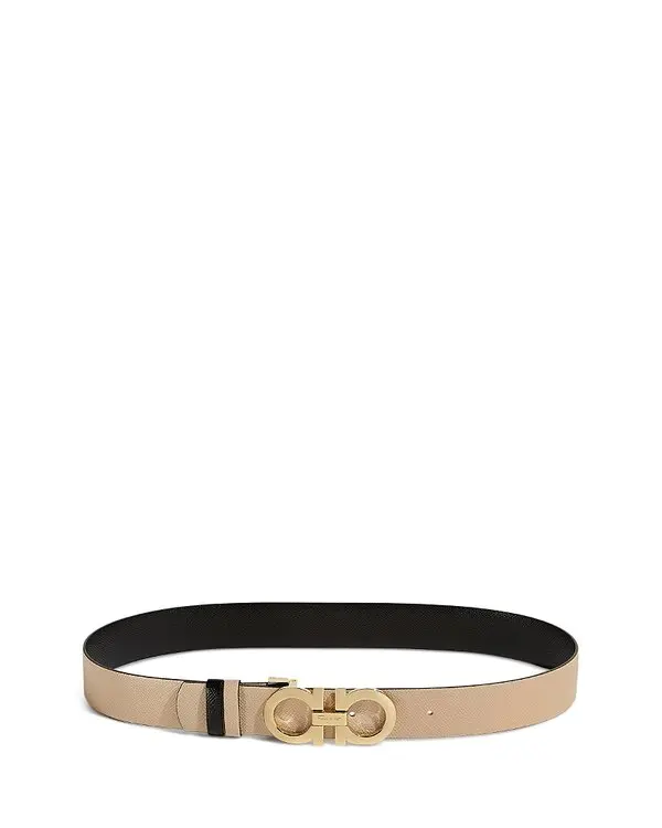 FERRAGAMO Gancini Reversible Belt - Macadamia