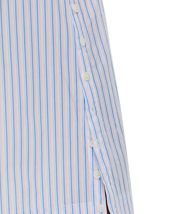 Derek Lam 10 Crosby Shanaya Front Wrap Poplin Striped Dress