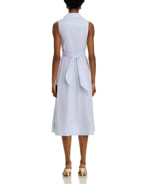 Derek Lam 10 Crosby Shanaya Front Wrap Poplin Striped Dress