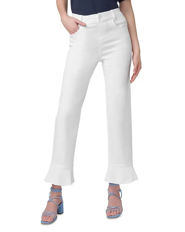 Hue High-rise Skimmer Jeans With Ruffle Hem
