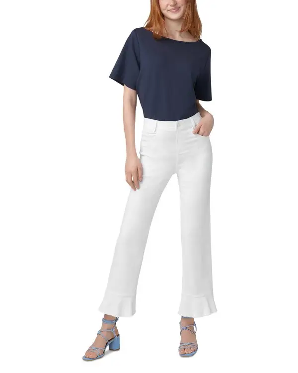 Hue High-rise Skimmer Jeans With Ruffle Hem