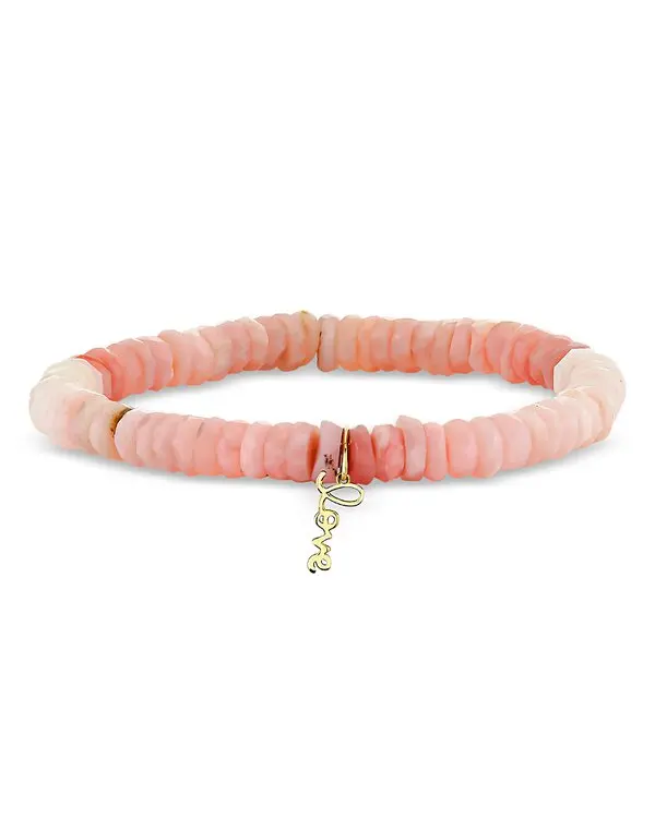SYDNEY EVAN 14k Yellow Gold Pink Opal Bracelet - Pink/gold
