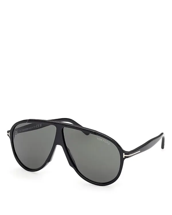 TOM FORD Vladamir Pilot Sunglasses 65mm - Black/green