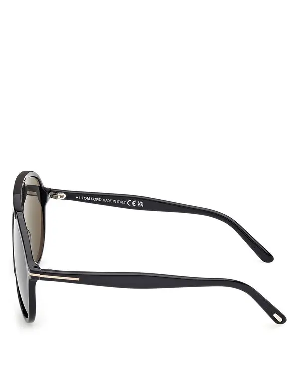 TOM FORD Vladamir Pilot Sunglasses 65mm - Black/green