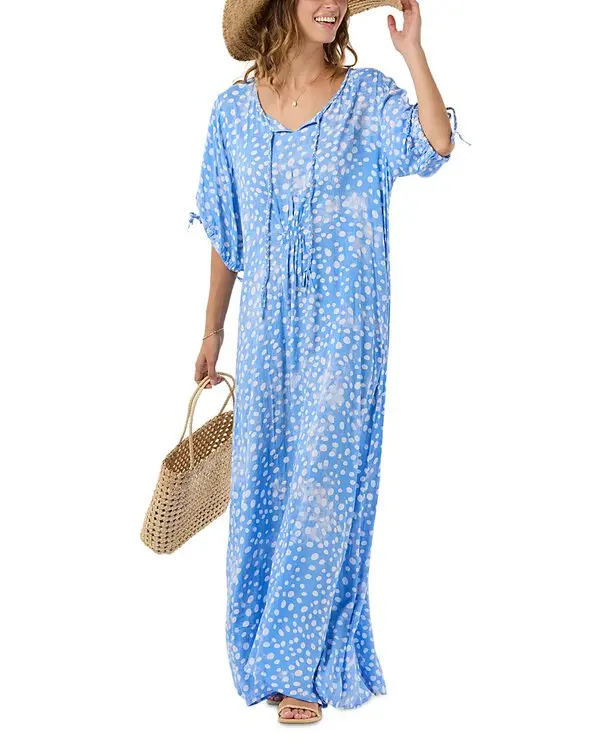 Tiare Hawaii Todos Santos Maxi Dress Swim Cover-up - Pebbles Chambray