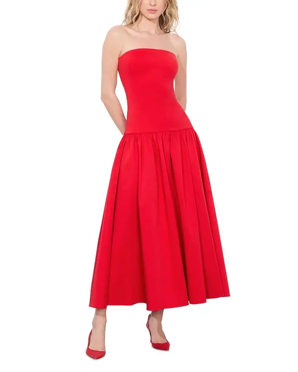 Alice + Olivia Oriana Strapless Drop Waist Gown