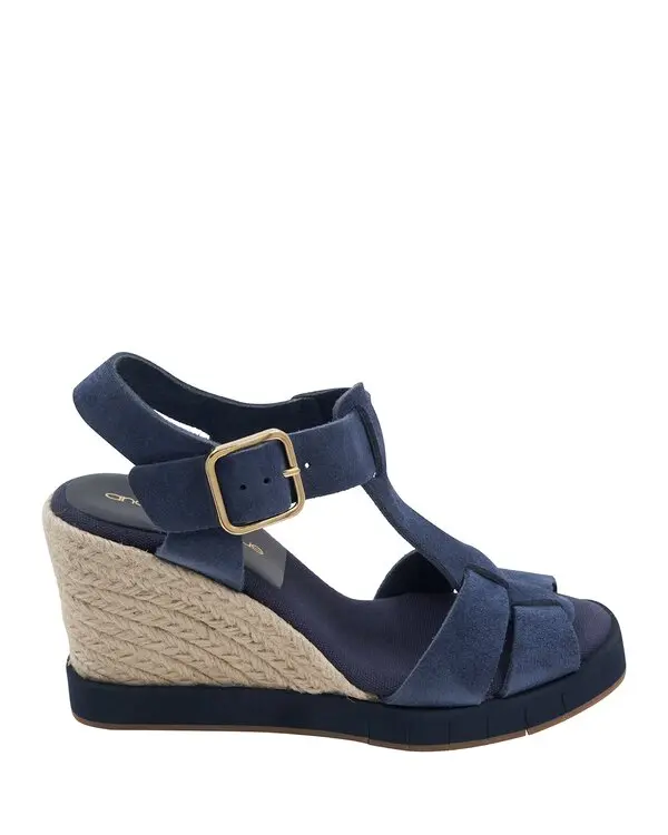 Andre Assous Farami Sole Motion Wedge Sandals - Navy