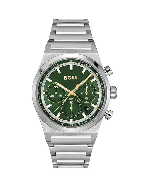 Hugo Boss Candor Chronograph Watch - Green/silver