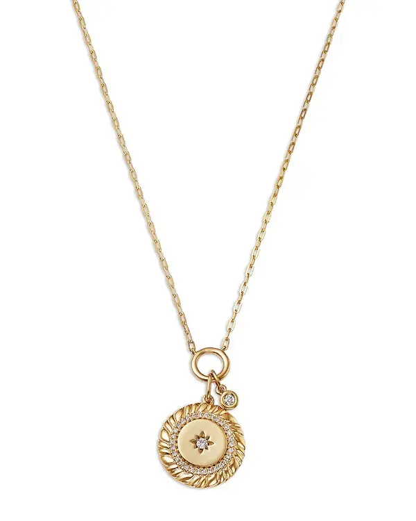 Bloomingdale'S Diamond And 14k Yellow Charm Pendant Necklace - Gold