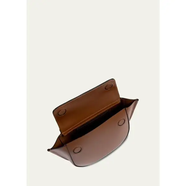 WANDLER Hortensia Mini Leather Top-handle Bag - Saddle
