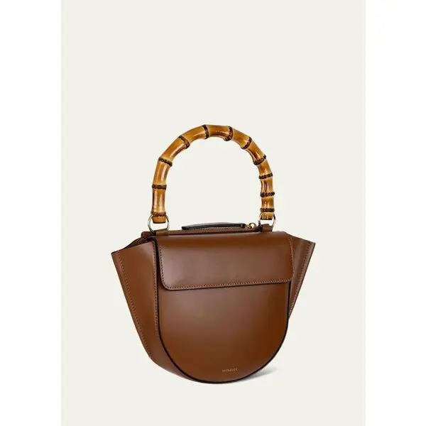 WANDLER Hortensia Mini Leather Top-handle Bag - Saddle