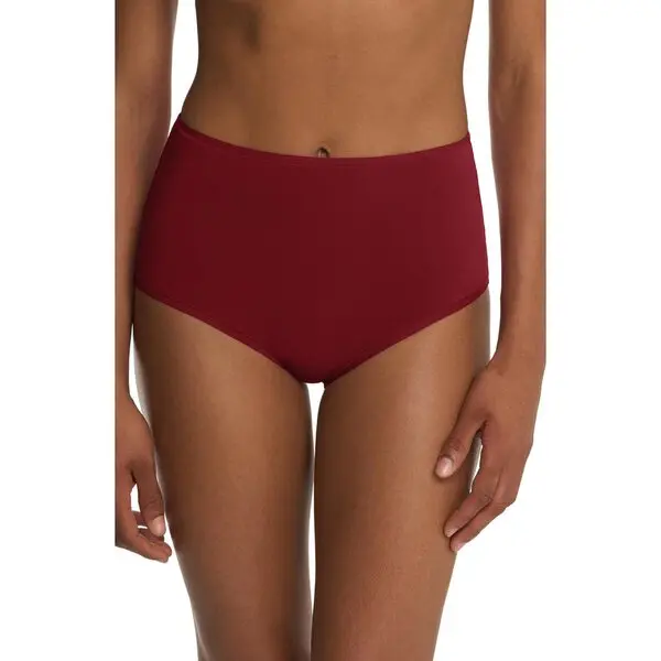 Natori Bliss Bare Cotton High Waist Brief - Dk Red