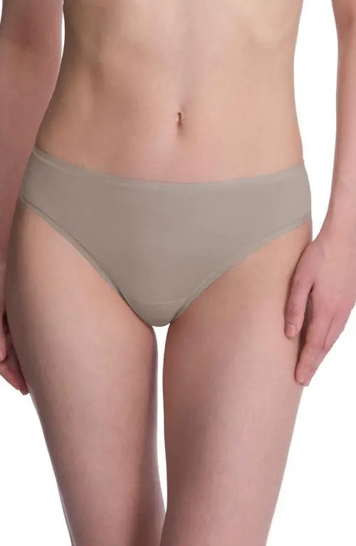 Natori Bliss Bare Cotton Thong - Smoky