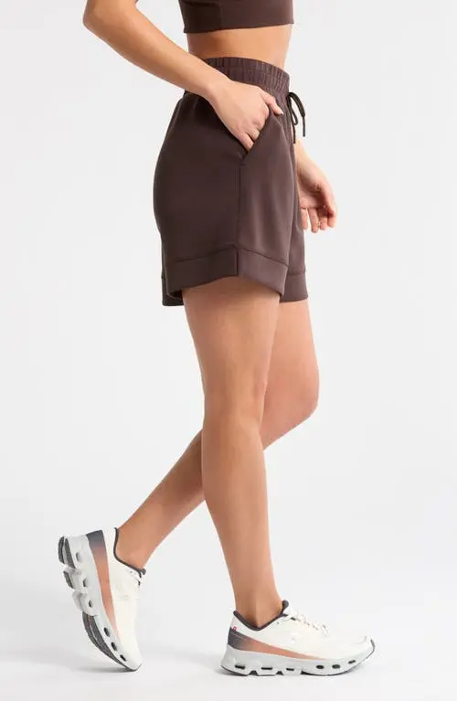 Zella High-waist Knit Shorts - Brown Mole