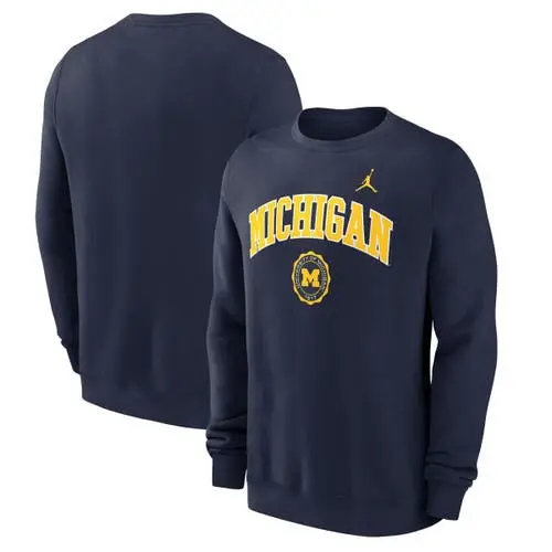 JORDAN BRAND Michigan Wolverines Arched Seal Pullover Sweatshirt