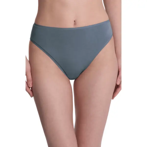 Natori Bliss Bare Cotton High Cut Brief - Country Blue