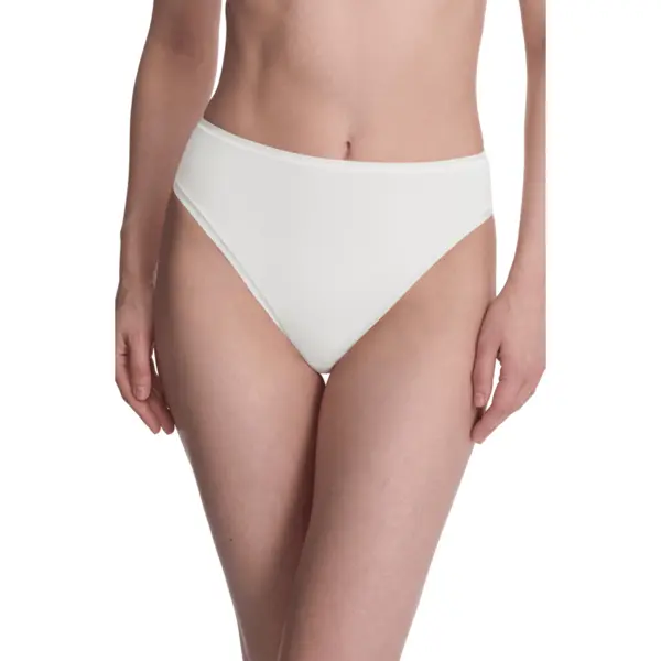 Natori Bliss Bare Cotton High Cut Brief - Ivory