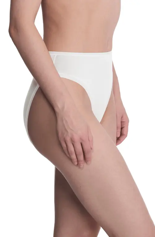 Natori Bliss Bare Cotton High Cut Brief - Ivory