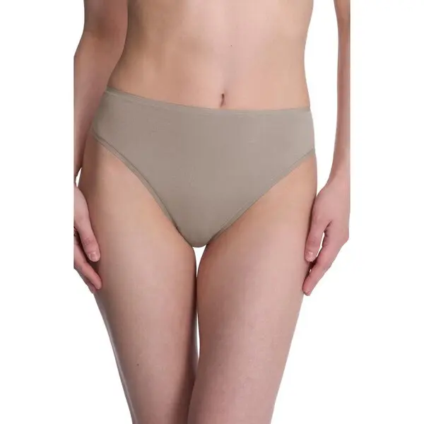 Natori Bliss Bare Cotton High Cut Brief - Smoky
