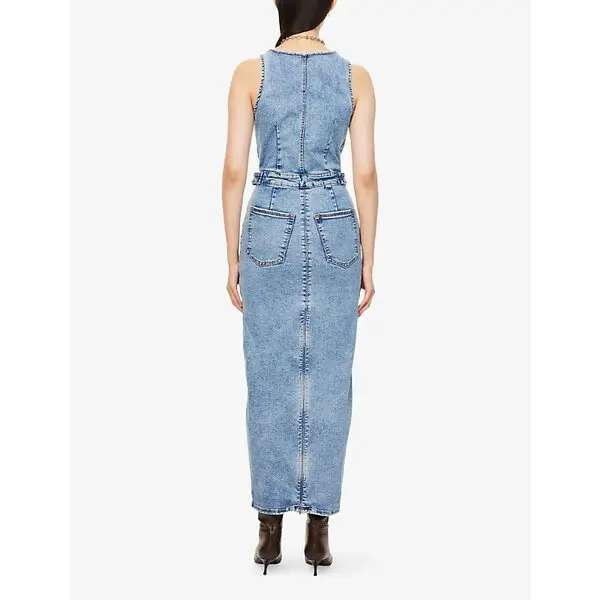 Good American Fit For Success Denim Maxi Dress - Indigo780 | Editorialist