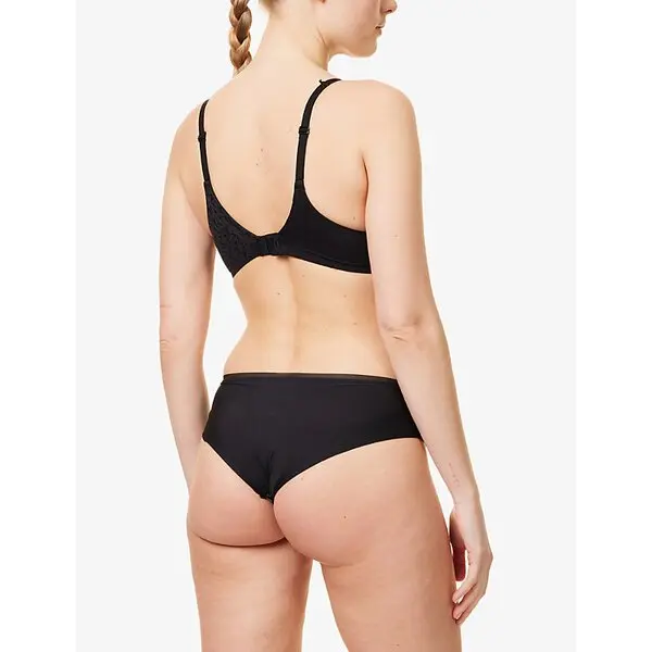 Chantelle Norah Covering Full-cup Stretch-woven Bra - Black