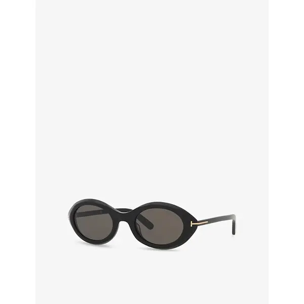 TOM FORD Ft1186 Troy Oval-frame Sunglasses - Black