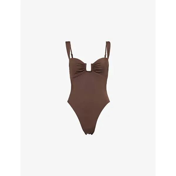 AWAY THAT DAY Cannes Balconette High-leg One-piece - Espresso