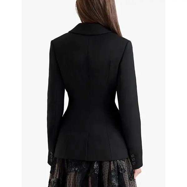 House Of Cb Tailored Hourglass Stretch-Woven Jacket In Black