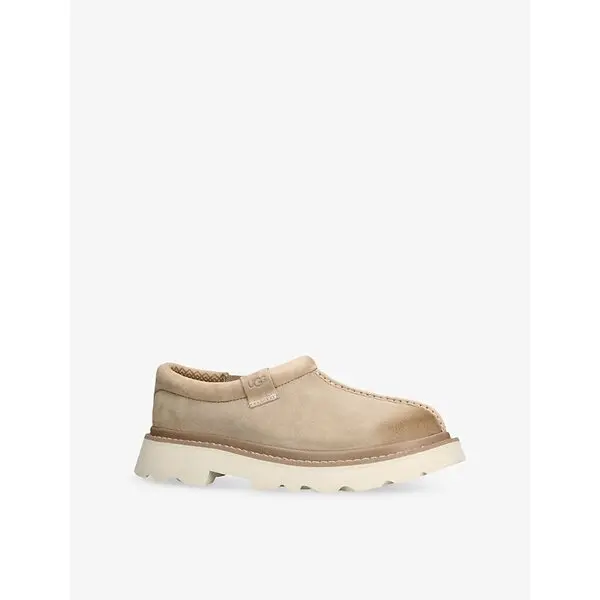 UGG Tasman Lug-sole Suede Slippers - Tan