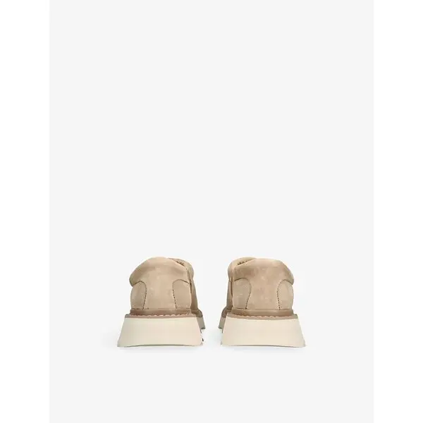 UGG Tasman Lug-sole Suede Slippers - Tan