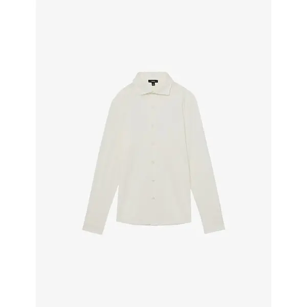 REISS Duke Button-through Cotton-jersey Shirt Xxl - Ecru