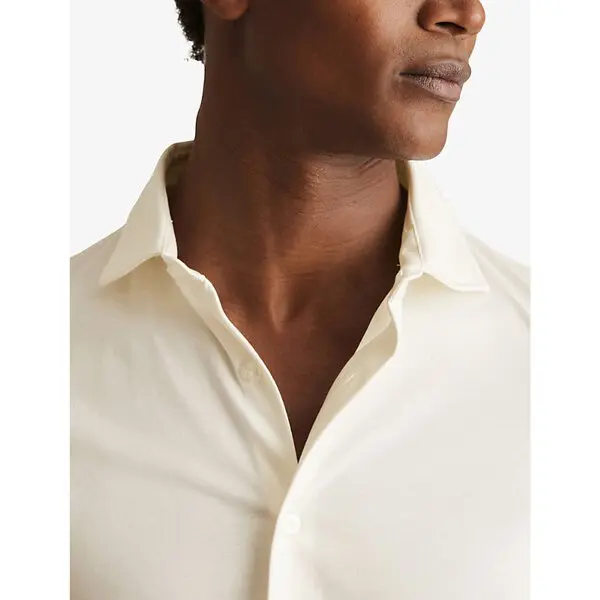 REISS Duke Button-through Cotton-jersey Shirt Xxl - Ecru