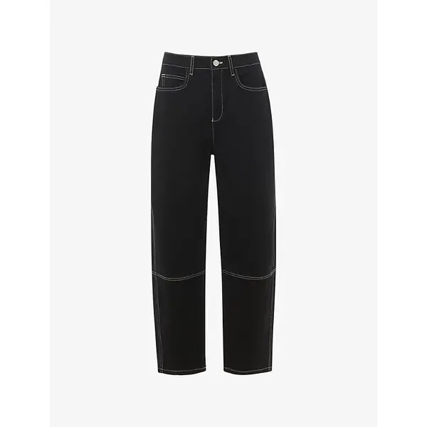 Whistles Contrast-stitch Barrel-leg Denim Jeans