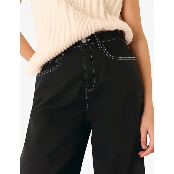 Whistles Contrast-stitch Barrel-leg Denim Jeans