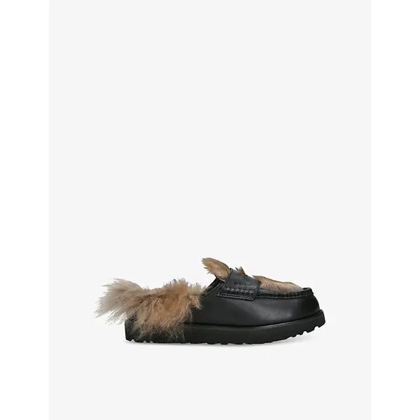 Ugg Ambush Faux-Fur And Leather Loafers - Black | Editorialist