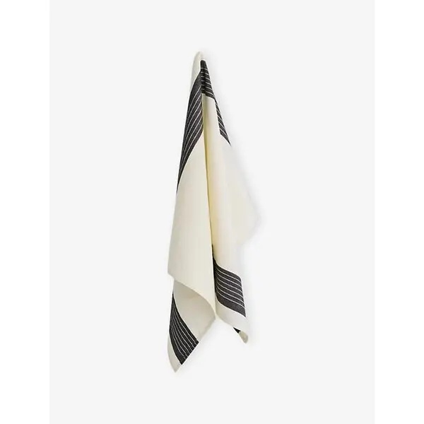 HAY Linear Striped Cotton And Linen Tea Towel - Cream