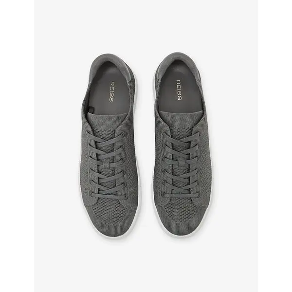 REISS Finley Knit Low-top Trainers - Grey
