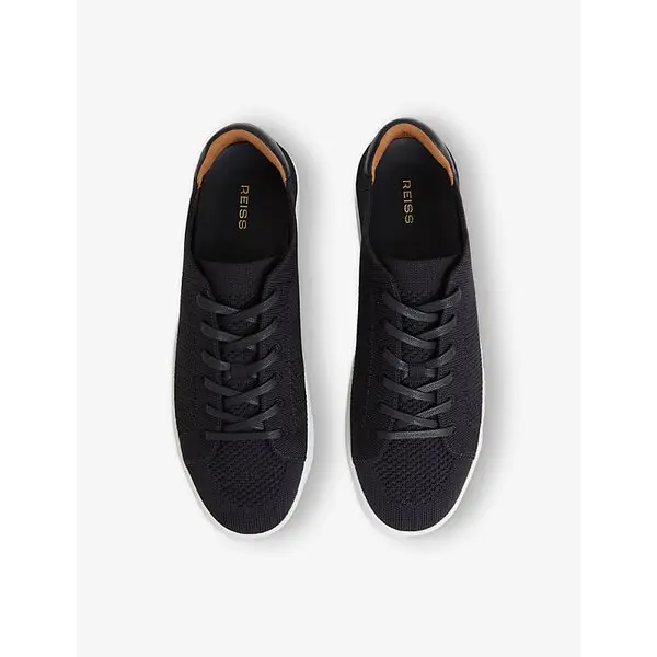 REISS Finley Knit Low-top Trainers - Navy