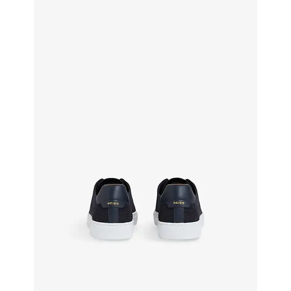 REISS Finley Knit Low-top Trainers - Navy