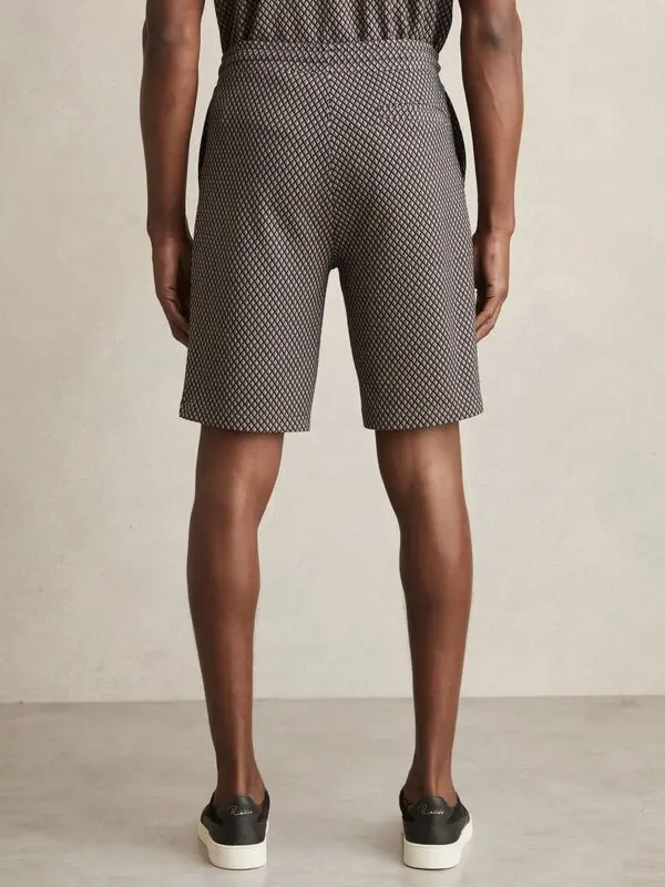 REISS Ezra Geometric Jacquard Drawstring Shorts