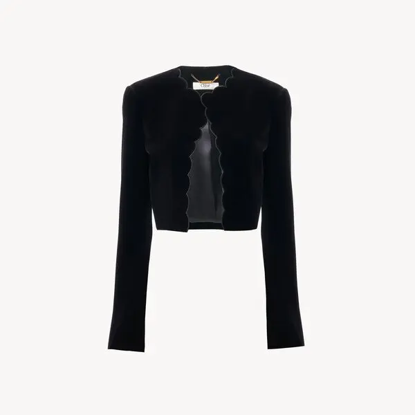 Chloé Scalloped Spencer Velvet Jacket