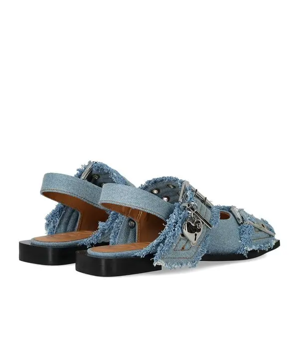 GANNI Slingback Ballerina Flats - Light Blue