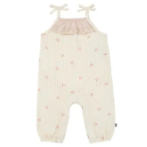 MODERN MOMENTS™ BY GERBER Sleeveless Ruffle Romper - Cherry Stripe